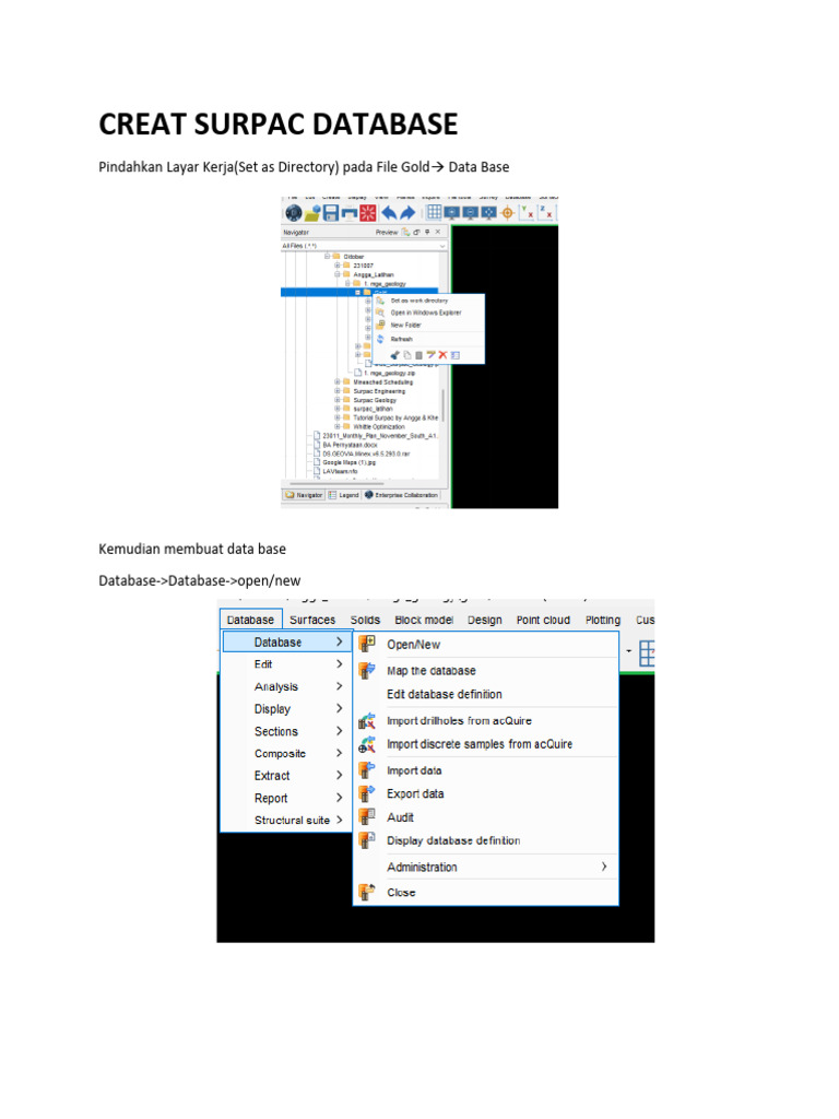 2.creat Surpac Database | PDF | Komputer | Teknologi & Rekayasa
