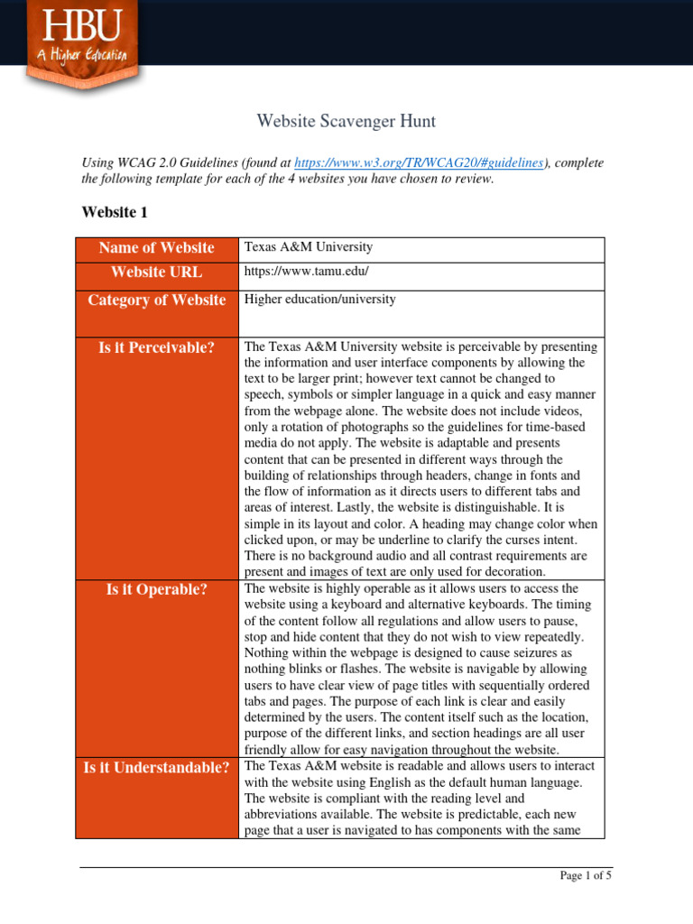 Website Scavenger Hunt - Kaley White | PDF | Websites | Computer Keyboard