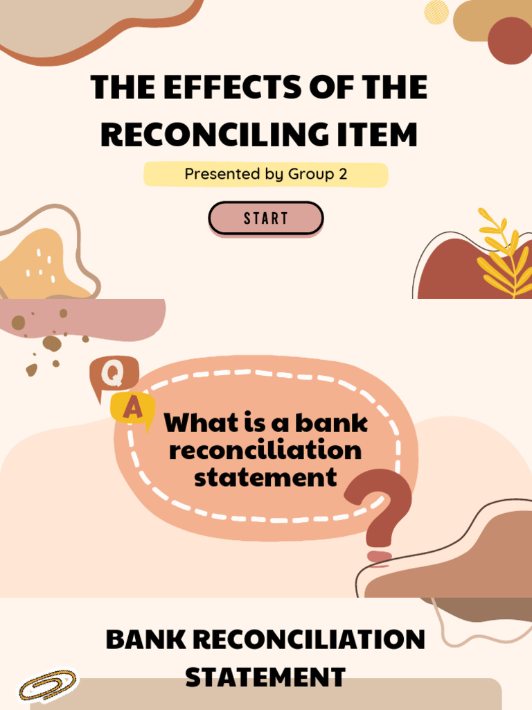 The Effects of The Reconciling Item | PDF | Cheque | Deposit Account