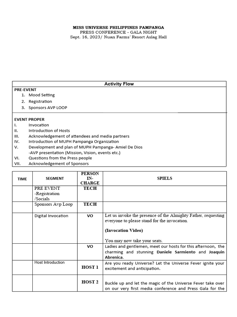 MUPH Script GALA | PDF | Public Sphere | Entertainment