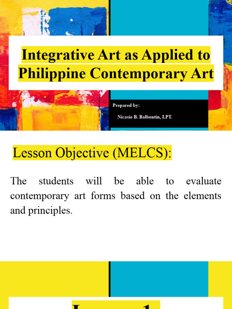 Integrative Art as Applied to Philippine Contemporary Art | PDF | The Arts | Aesthetics