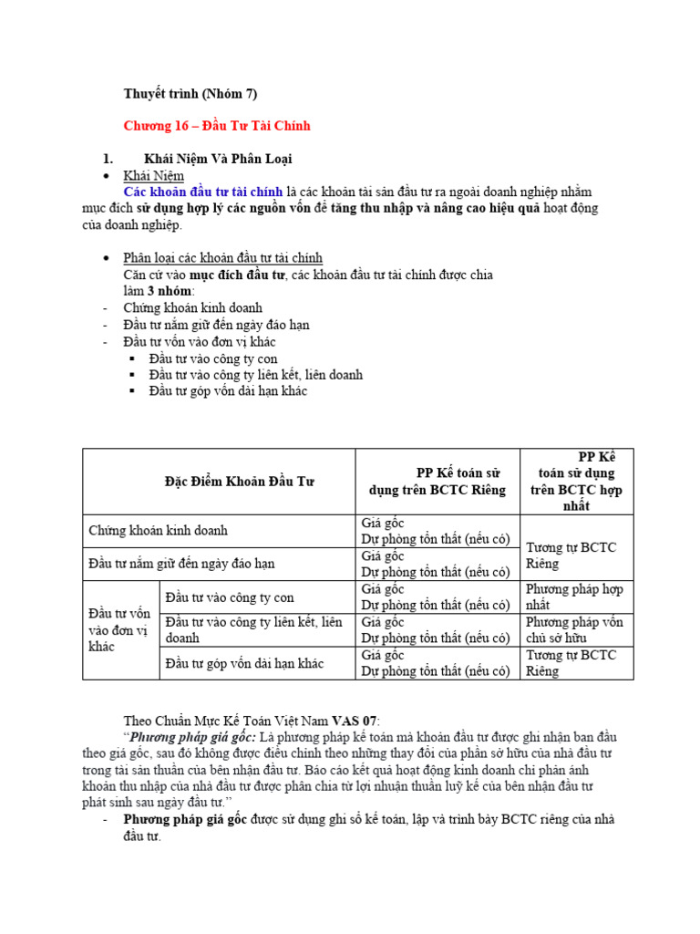 Chương 16 - Thuyết trình KTTC 2 | PDF