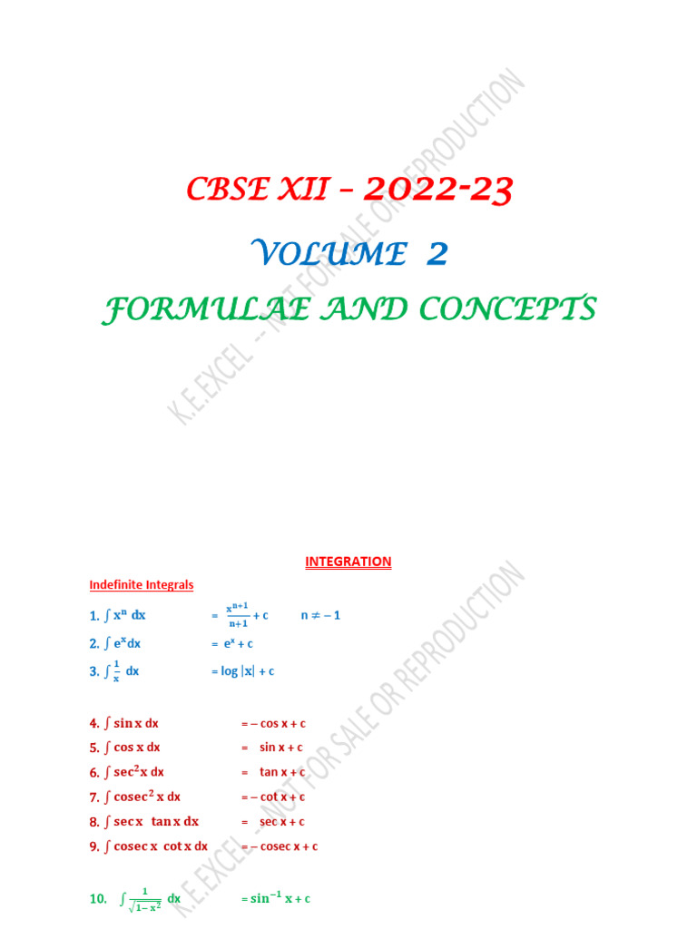 Cbse Xii Volume II - Formulae and Concepts | PDF | Polynomial ... Cbse Xii Volume II - Formulae and Concepts | PDF | Polynomial ...