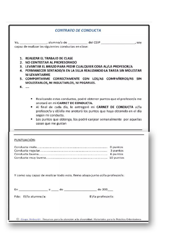 Contrato de Conducta | PDF