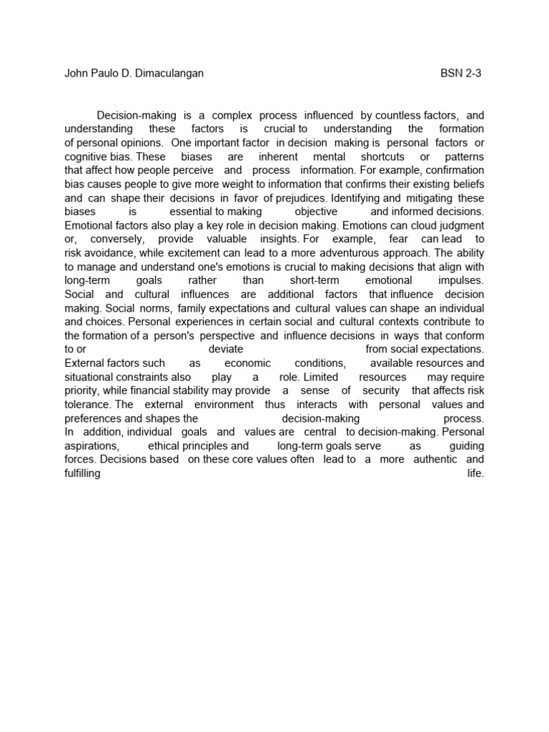 Decision Making Factors Pdf