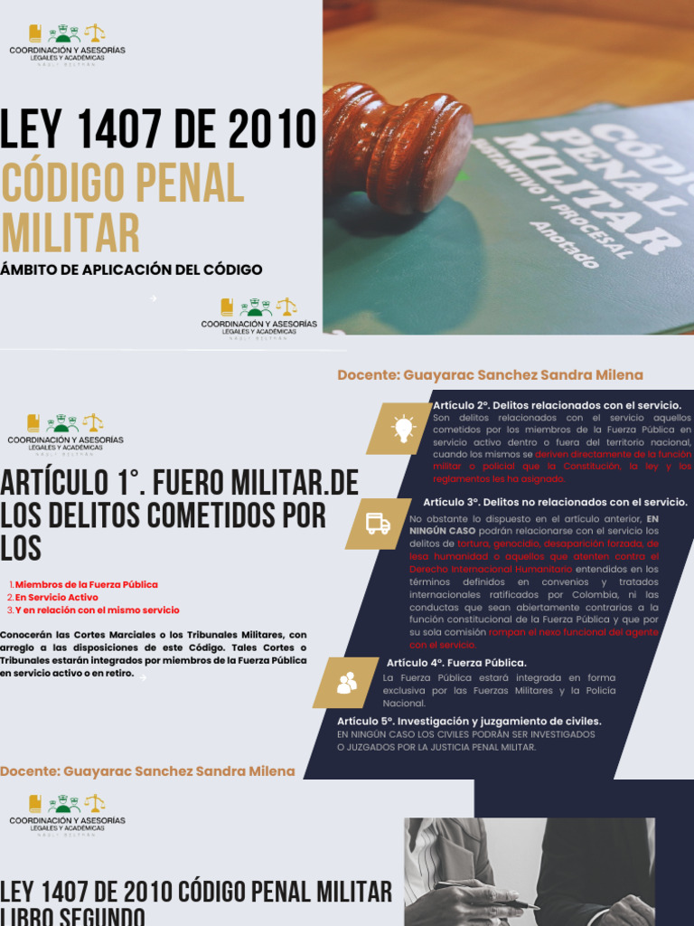 Código Penal Militar: Delitos y Sanciones | PDF