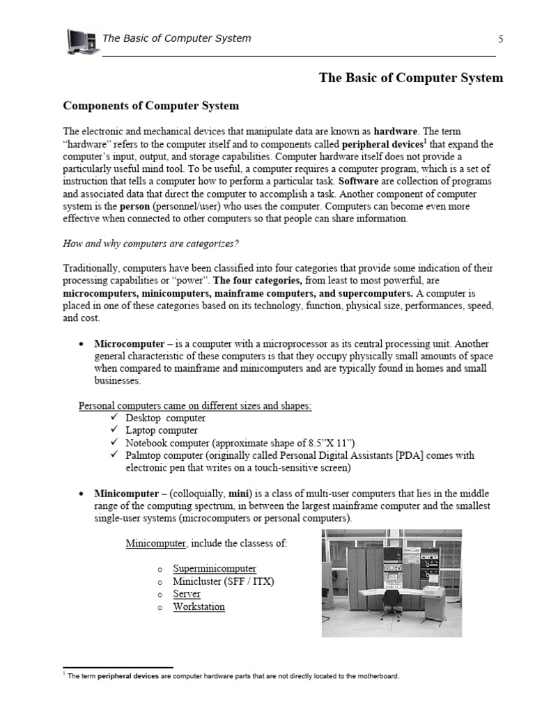 COMPUTER APPLICATION I - lesson 2 | PDF | Mainframe Computer | Computer Hardware