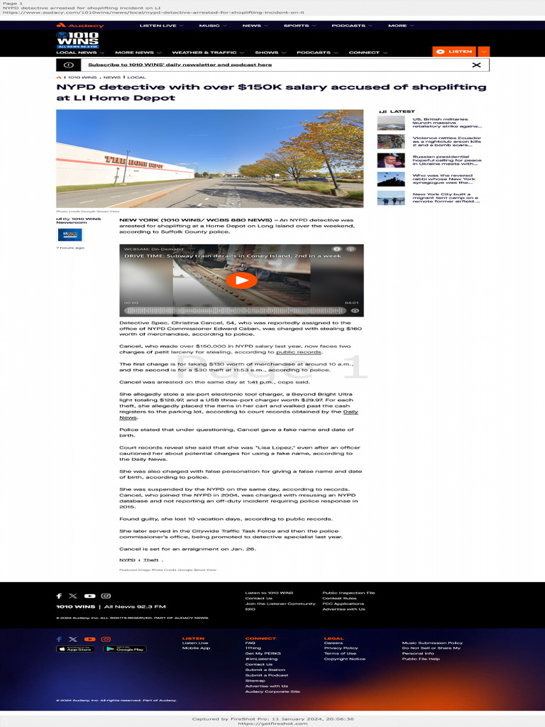 NYPD Detective Arrested For Shoplifting Incident On LI | PDF | Crimes ...