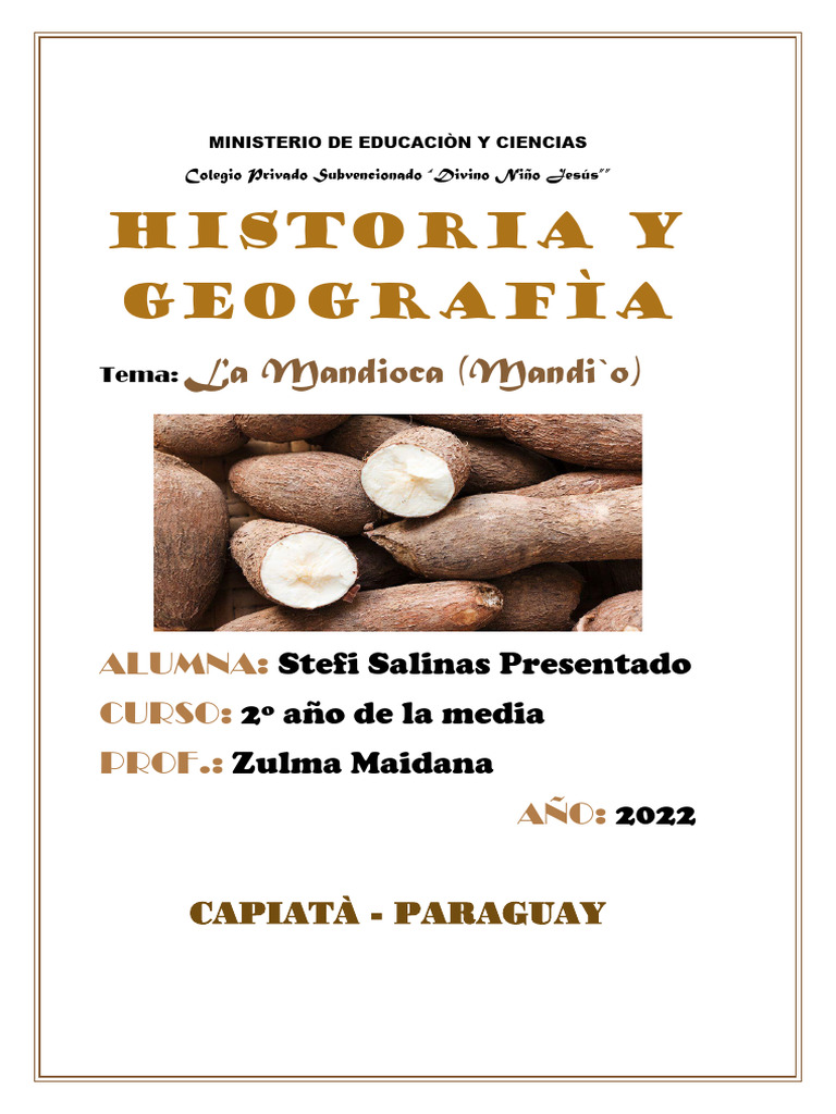 Historia y Geografìa. La Mandioca | PDF