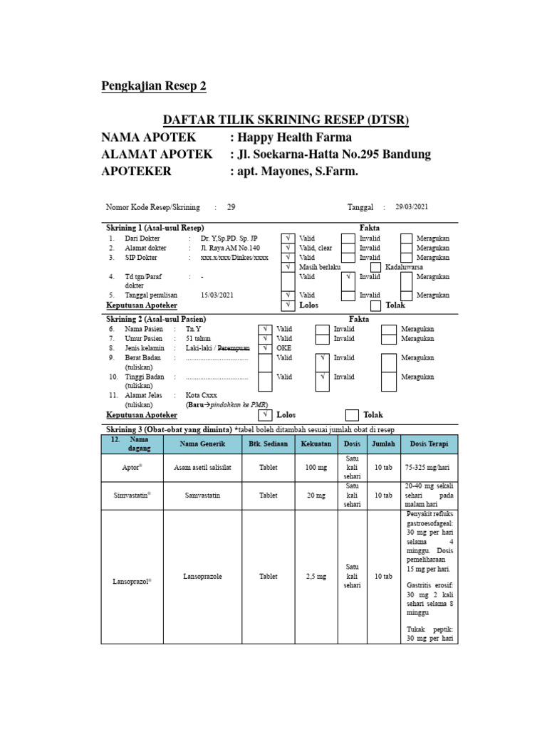 Tilik Pengkajian Resep 2 | PDF