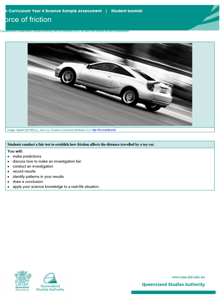 The Force of Friction - Student Booklet | PDF | Friction | Science