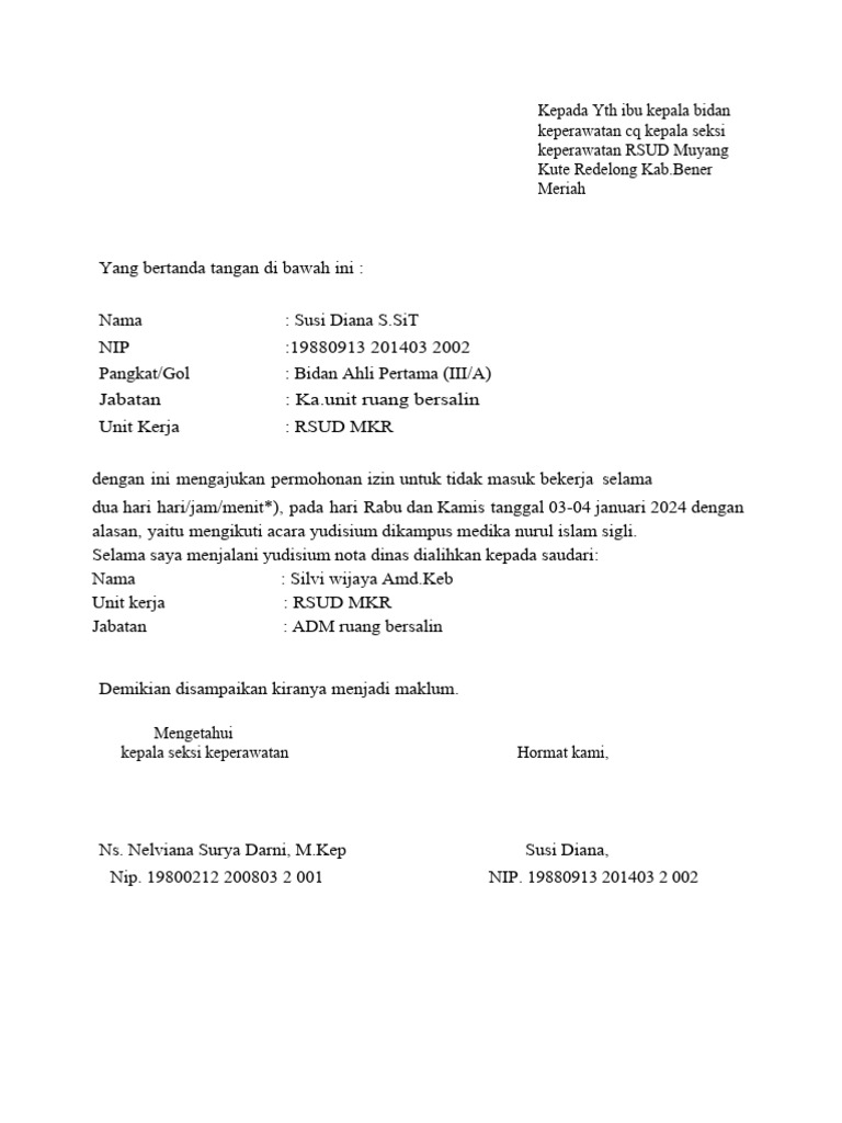 Surat Permohonan Izin | PDF