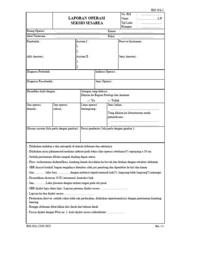 Laporan Operasi - Kor Upi | PDF