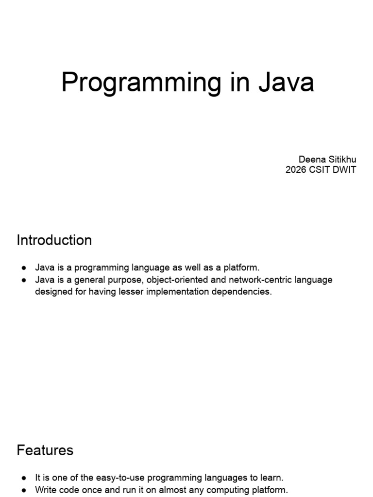 Chapter 1 | PDF | Java Virtual Machine | Java (Software Platform)