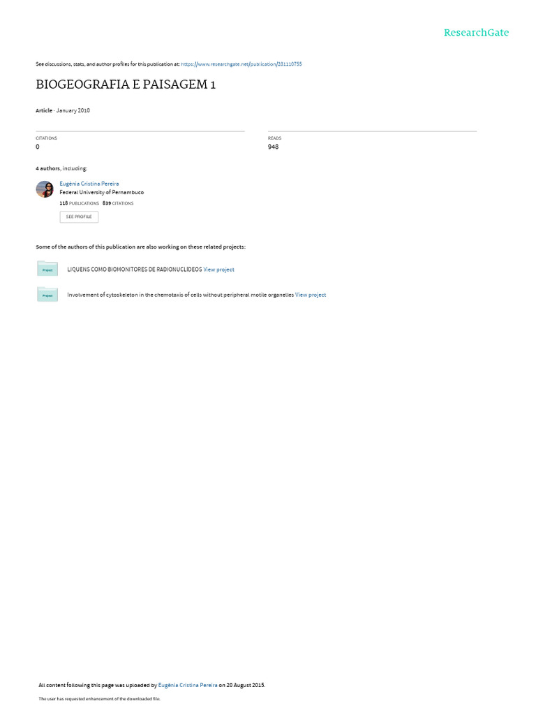 Biogeografia e Paisagem | PDF