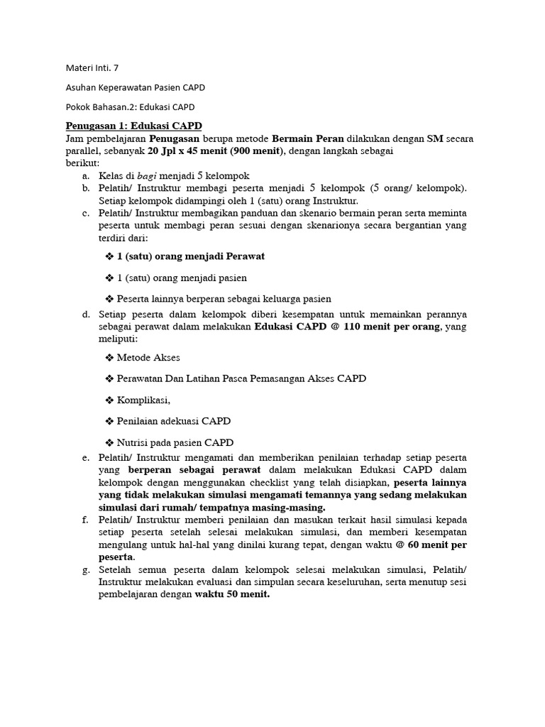 Edukasi CAPD untuk Perawat | PDF
