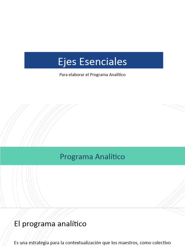 DE APOYO - Ejes Esenciales para Elaborar El Programa Analítico ZONA | PDF | Enseñando | Aprendizaje