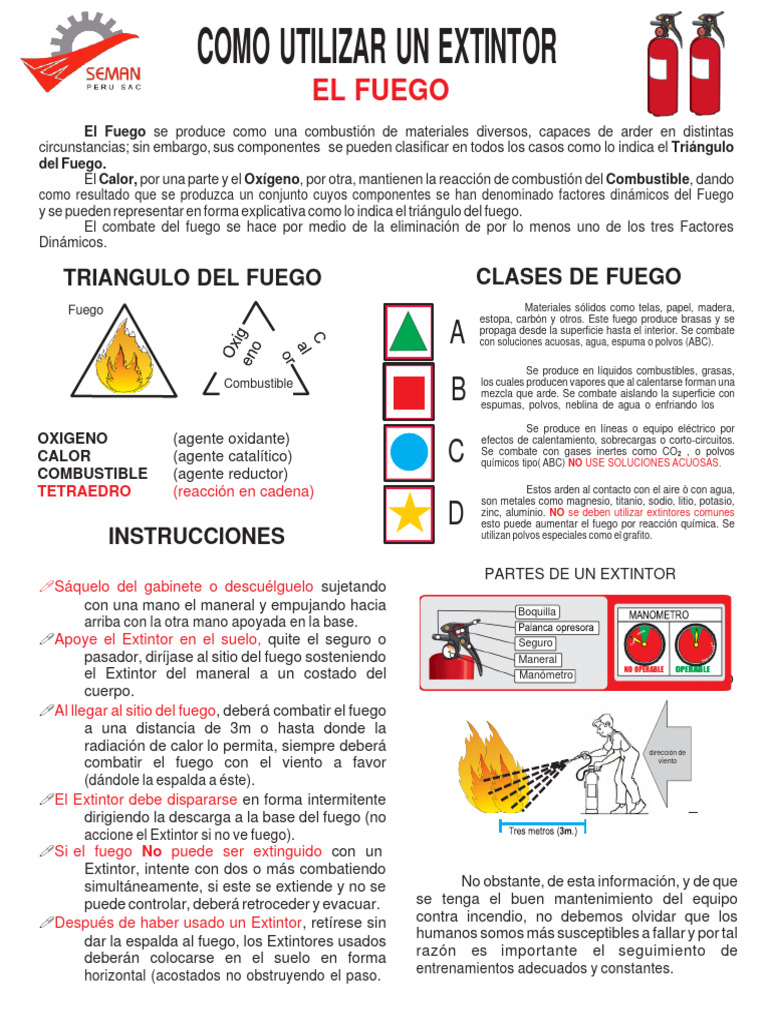 Boletín #09 Como-usar-el-Extintor | PDF | Agua | Incendios