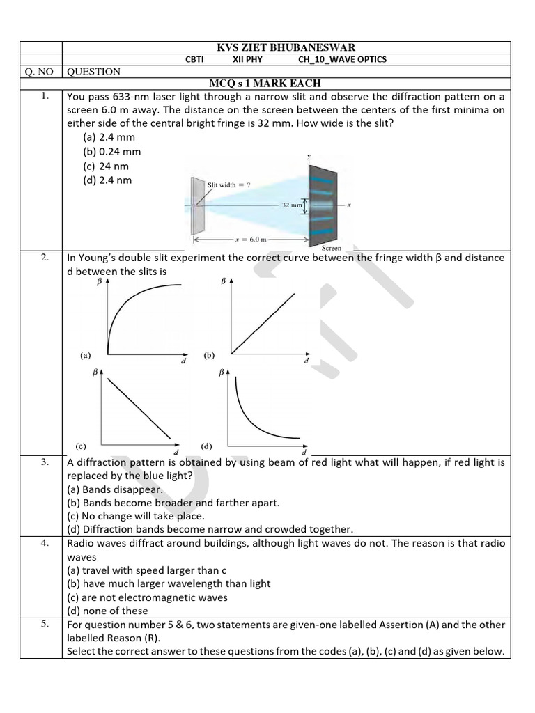 CH 10 | PDF | Diffraction | Wavelength
