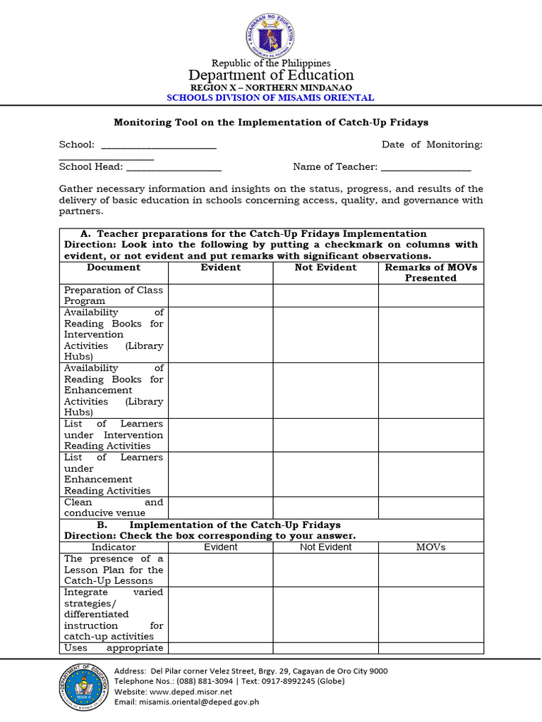 Catch Up Monitoring Tool | PDF | Human Communication | Teaching