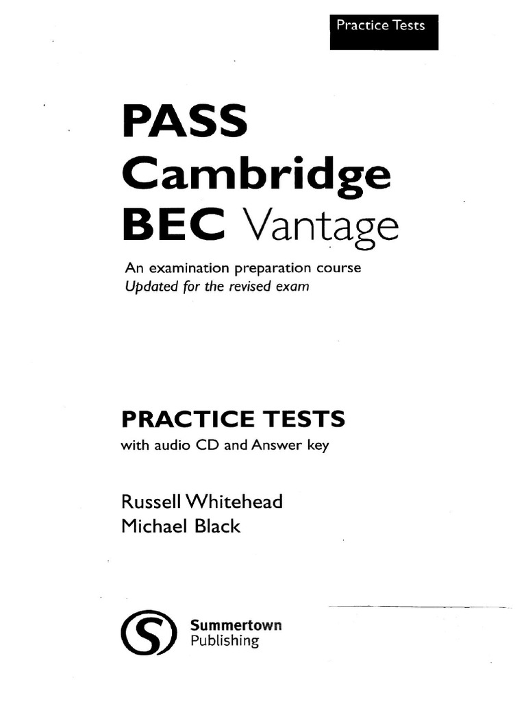 Cambridge BEC Vantage Self-Study Practice Test. | PDF
