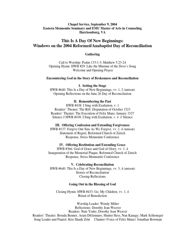 Day of New Beginnings | PDF