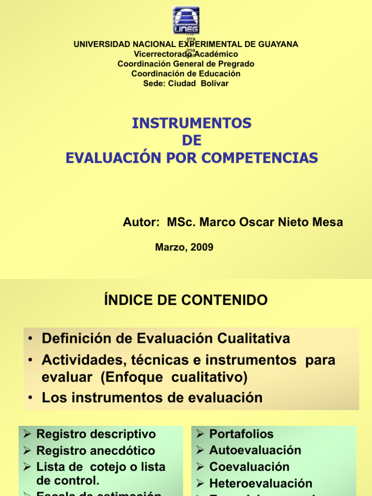 INSTRUMENTOS DE EVALUACIÓN POR COMPETENCIA | PDF | Evaluación | Aprendizaje