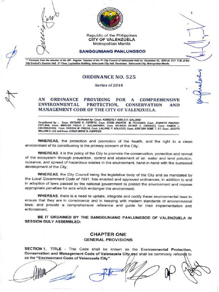 Ord525 2018 ENVIRONMENTAL CODE Compressed 1 | PDF