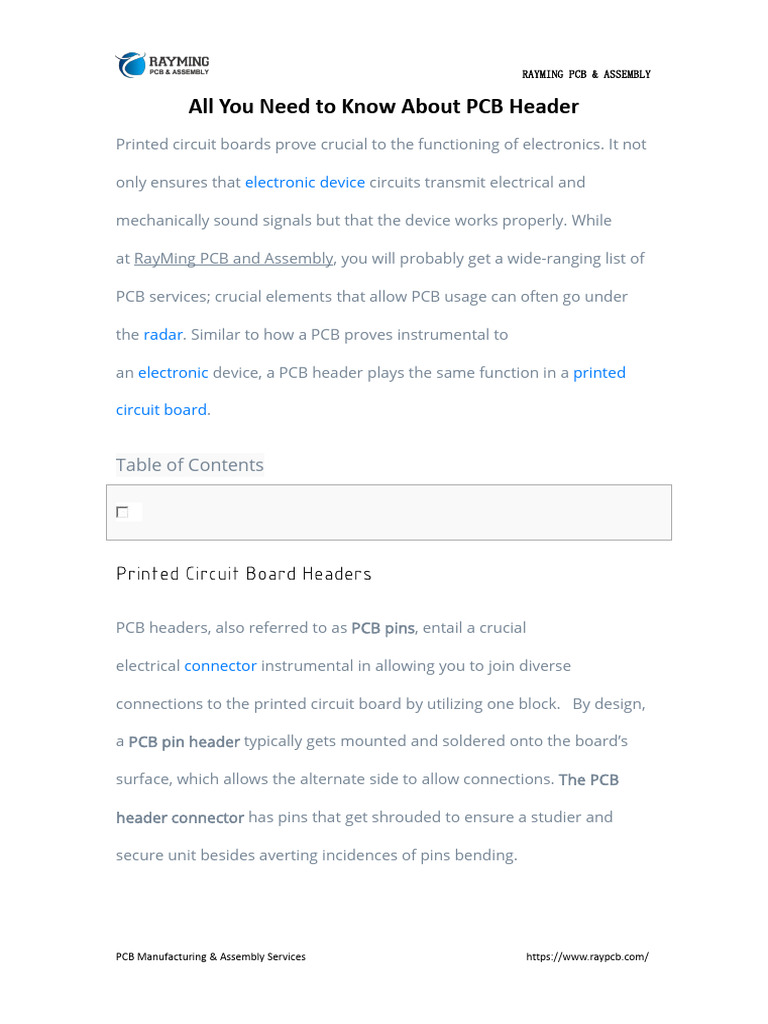 All You Need To Know About PCB Header | PDF | Electrical Connector ...