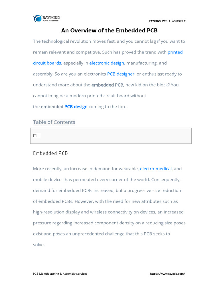 An Overview of The Embedded PCB | PDF | Printed Circuit Board | Engineering
