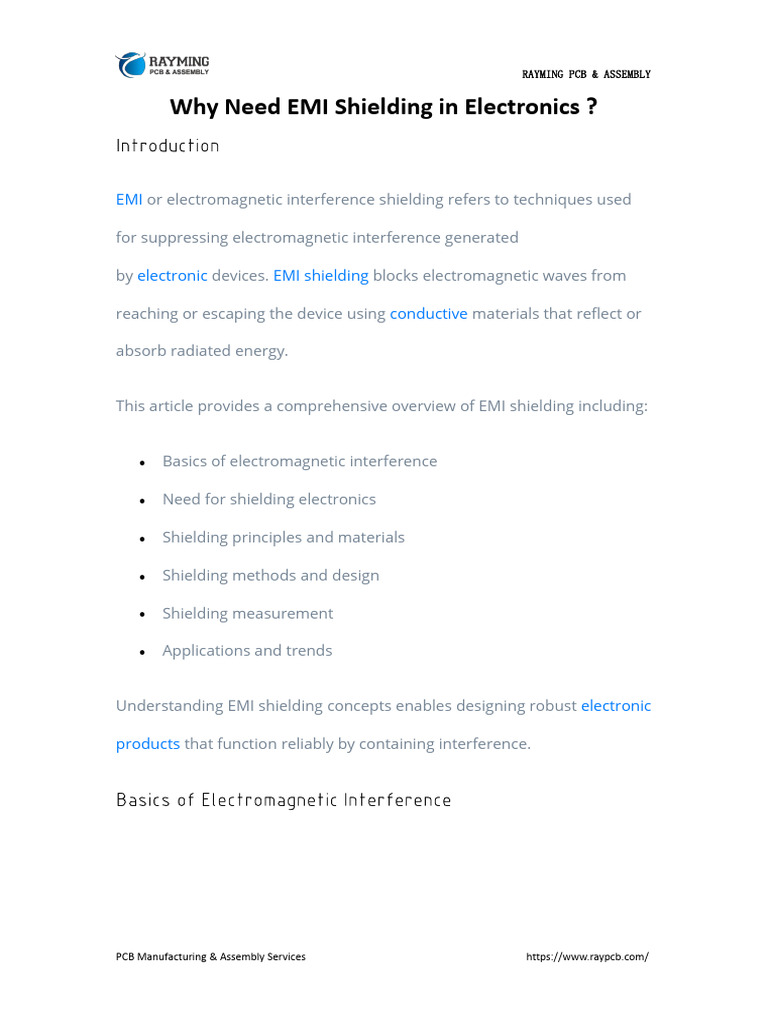 Why Need EMI Shielding in Electronics | PDF | Electromagnetic Interference | Printed Circuit Board