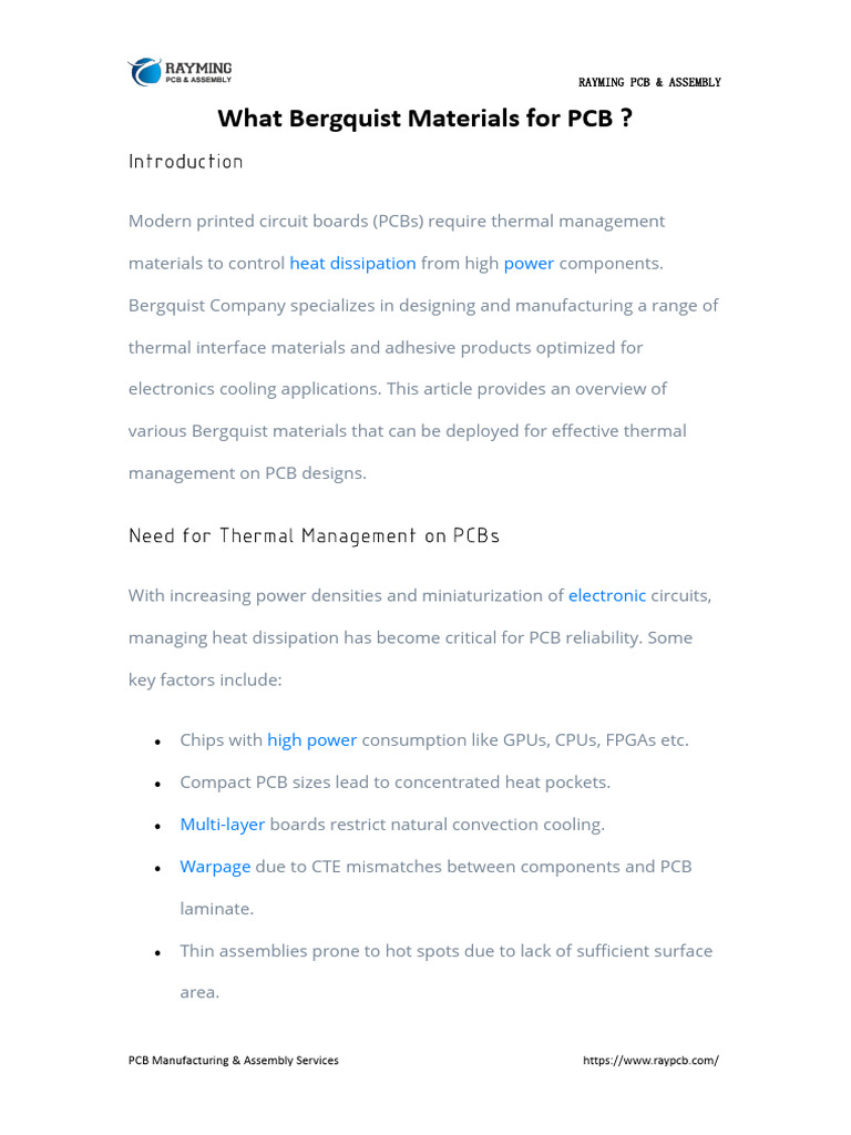 Bergquist Thermal Management for PCBs | PDF | Printed Circuit Board ...