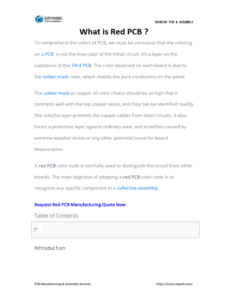 What is Red PCB | PDF