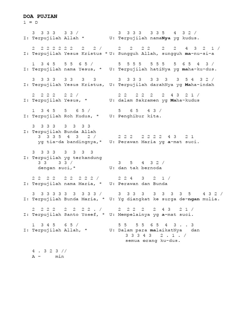 Doa Pujian KPD Sakramen YMK | PDF | Agama & Spiritualitas