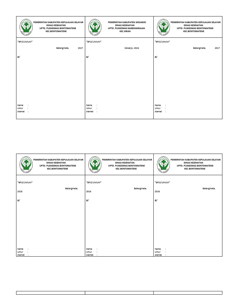 Format Kertas Resep Obat | PDF