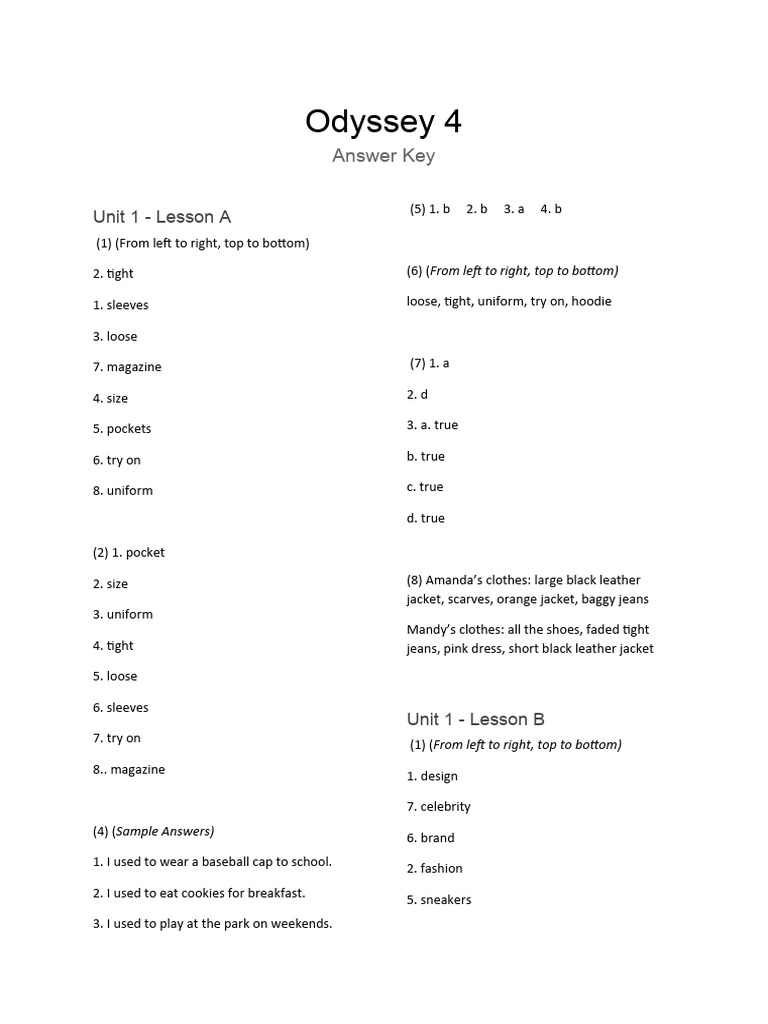 Odyssey 4 Answer Key 093403 | PDF | Climate Change