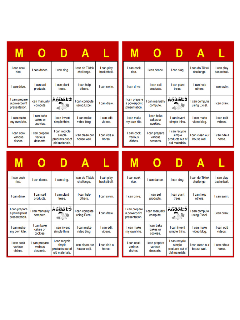 Modal Bingo | PDF