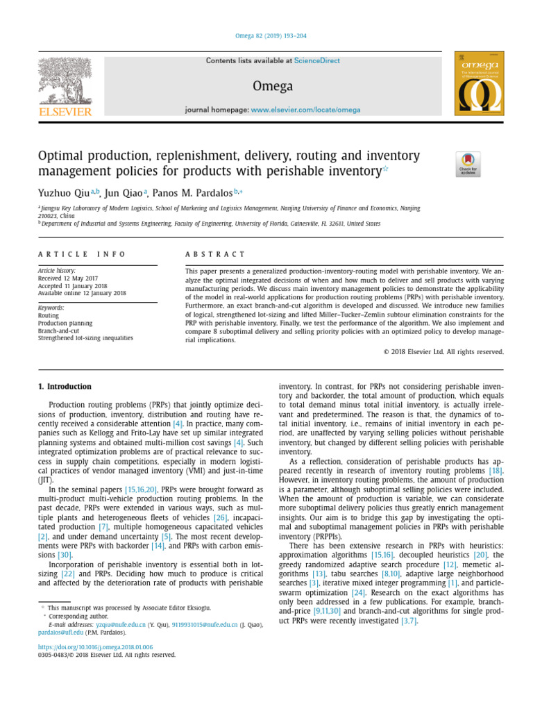 34567 | PDF | Inventory | Linear Programming