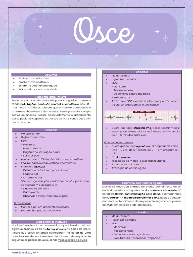 Checklist Osce - Ham Vi | PDF | Eletrocardiografia | Infarto do Miocárdio