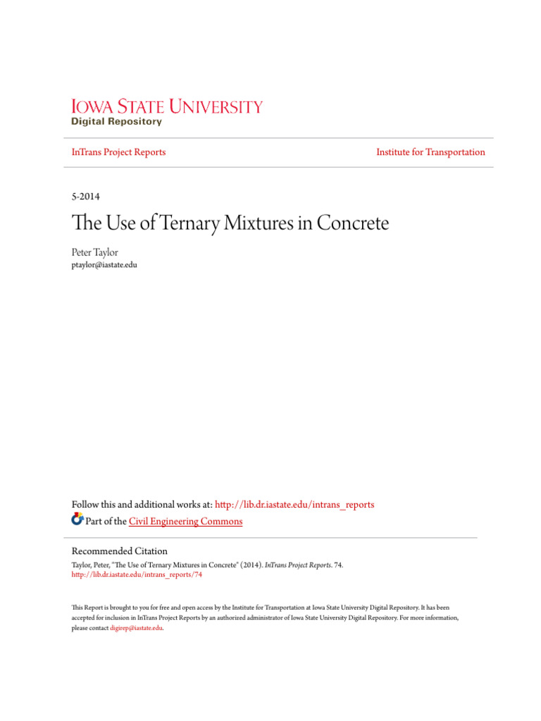 Ternary Mixtures in Concrete Analysis | PDF | Concrete | Cement