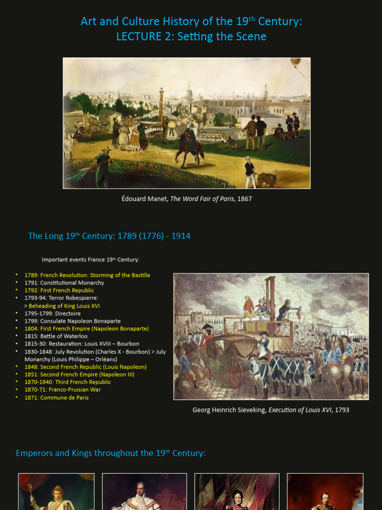 LECTURE 2 - AD - Cultural Setting - Introduction To The 19th Century ...