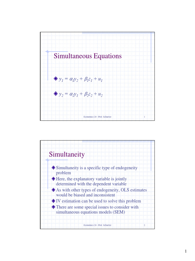 Simul Handout | PDF | Endogeneity (Econometrics) | Structural Equation Modeling
