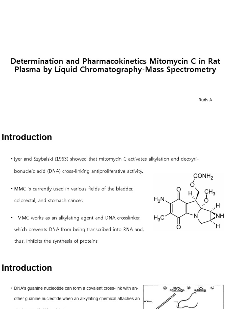 PK Mitomycin C in LCMS | PDF | Dna | Pharmacokinetics