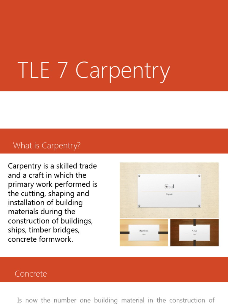 Carpentry PPT 1 | PDF