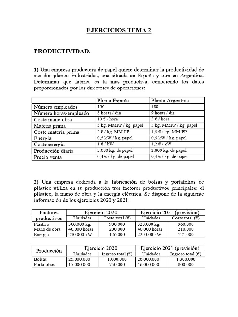 Ejercicios Tema 2 | PDF