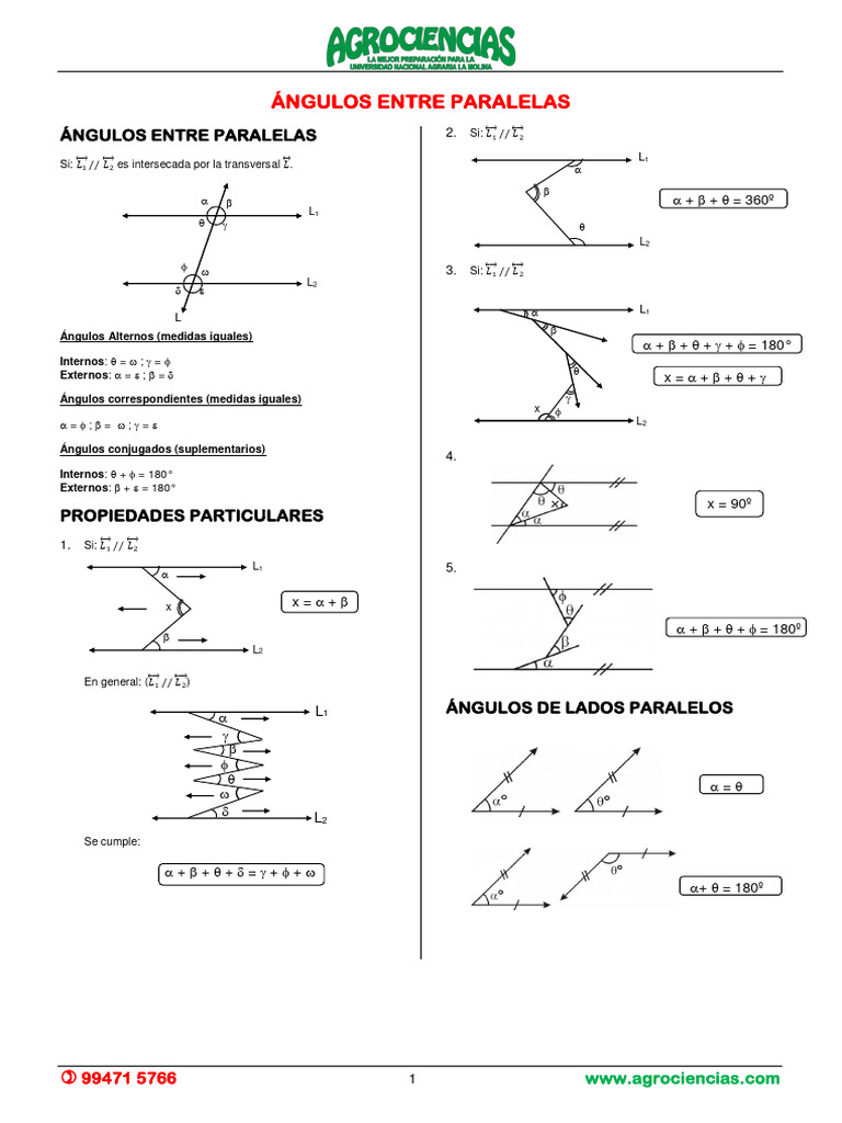 Pr7r 1.2 Geometr-A - Ngulos Entre Paralelas Formato Virtual | PDF | Geometría Elemental | Euclides