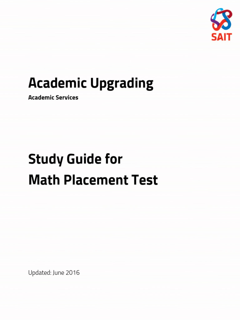 SAIT Math Placement Test Guide | PDF | Mathematics | Elementary Mathematics