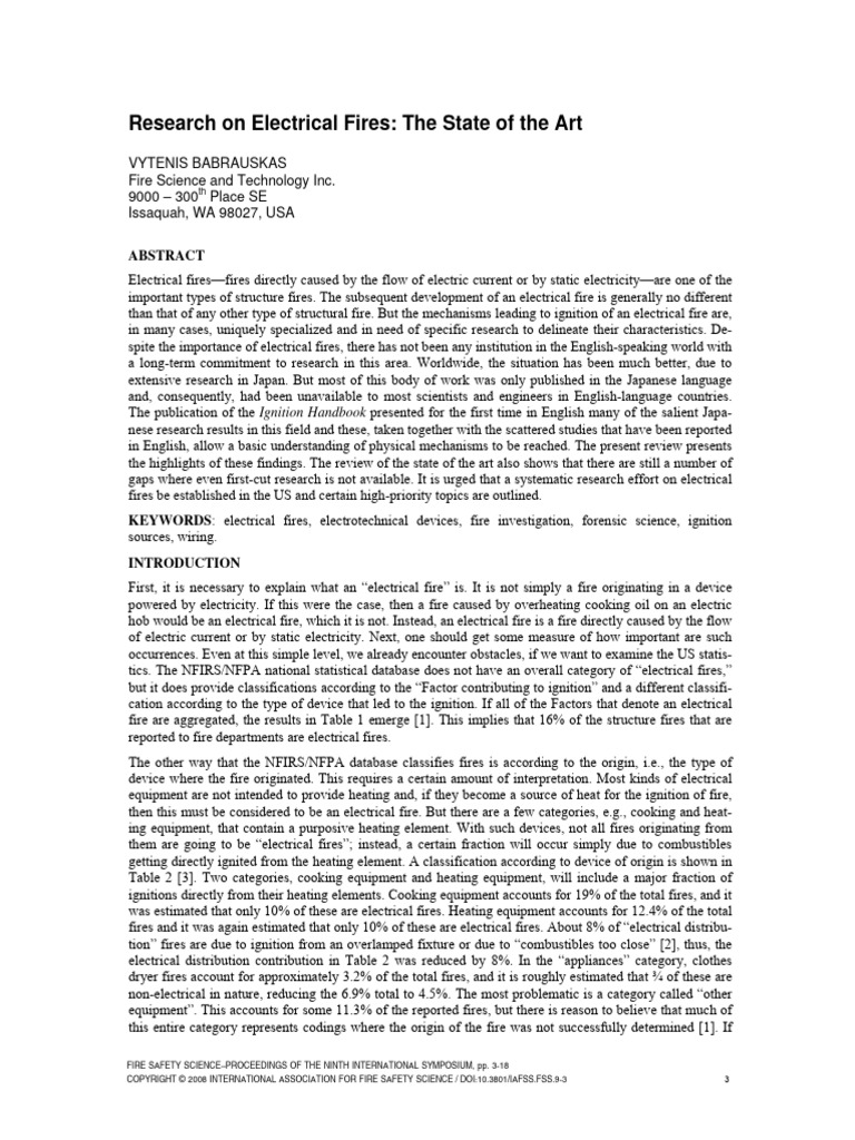 Electrical Fires Causes | PDF | Fires | Statistics