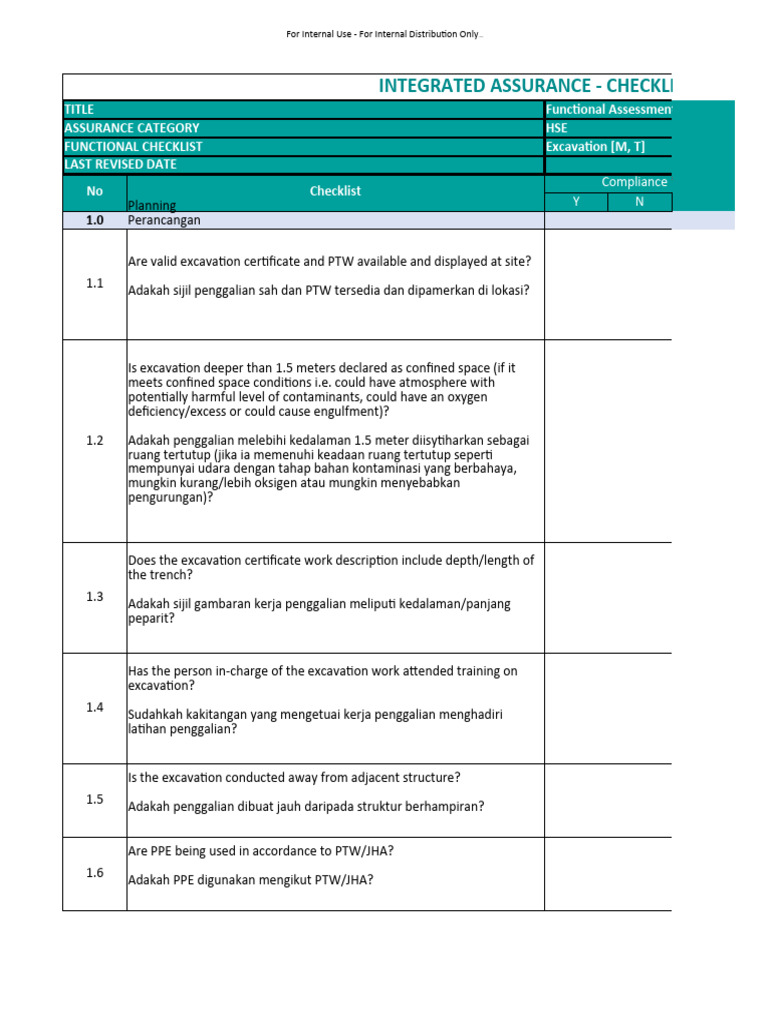 Integrated Assurance - Checklist Details | Download Free PDF | Business ...
