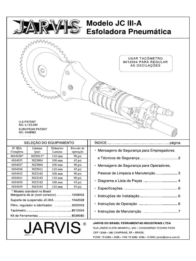 JARVIS - JC-III - Esfoladeira | PDF